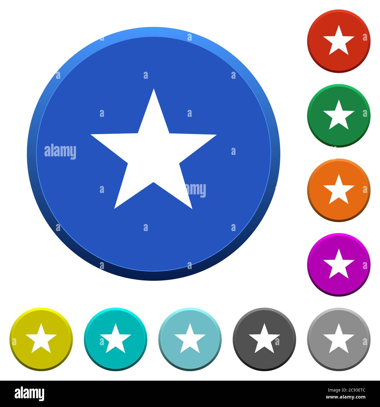 Favorite round color beveled buttons with smooth surfaces and flat ...