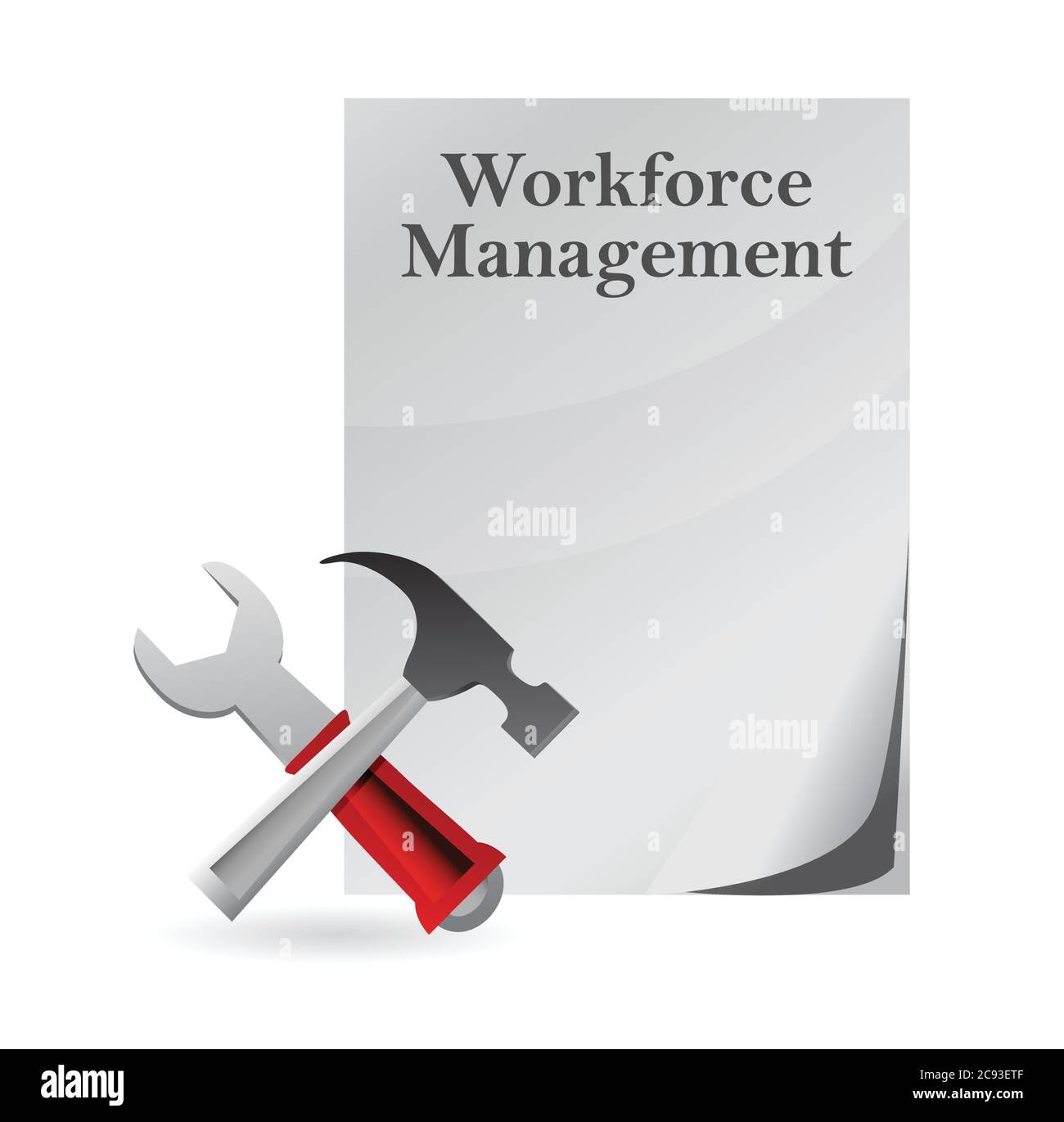Workforce management document paper. illustration design over a white ...