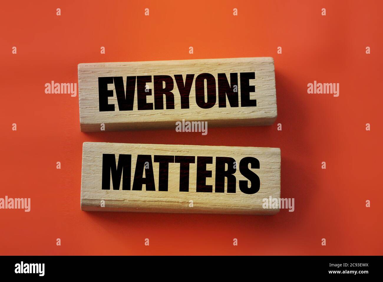 Everyone matters - phrase words on wooden blocks, accepting others ...