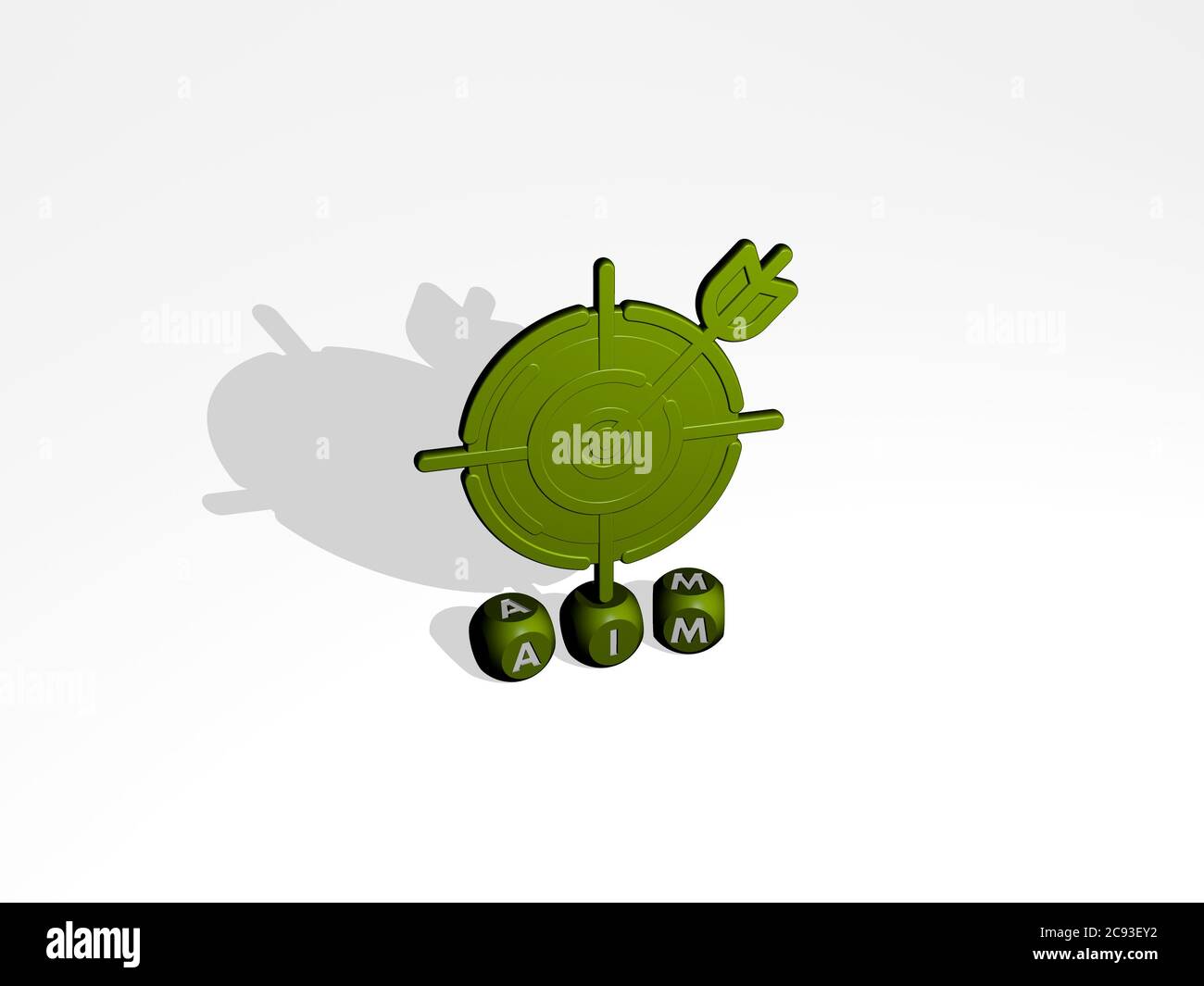 3D representation of AIM with icon on the wall and text arranged by ...