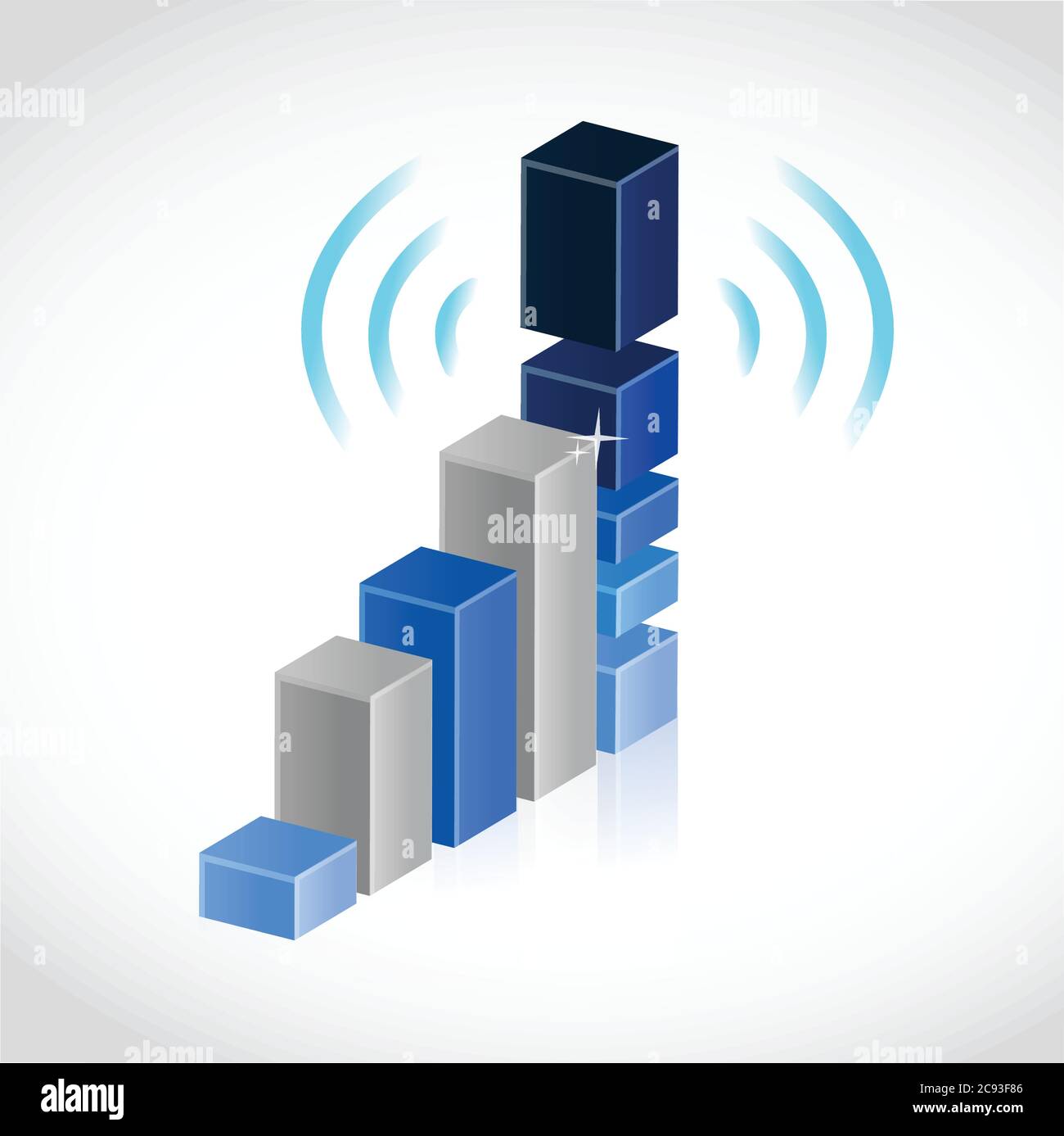 Business online connection graph illustration design over a white ...