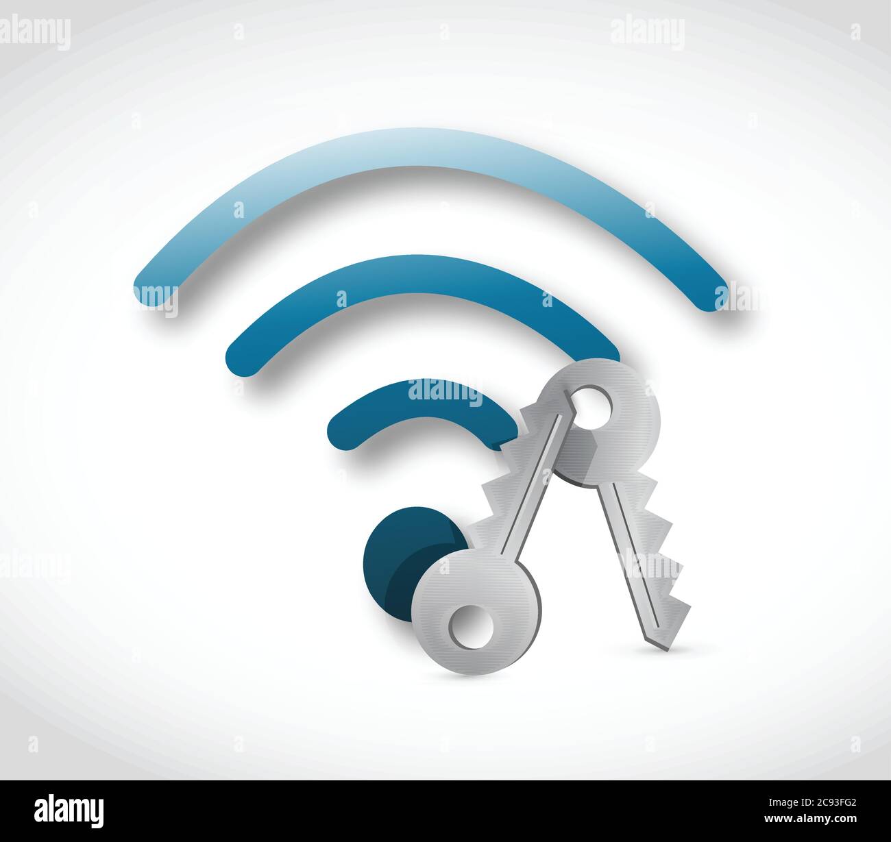 Wifi keys and security concept. illustration design over a white ...