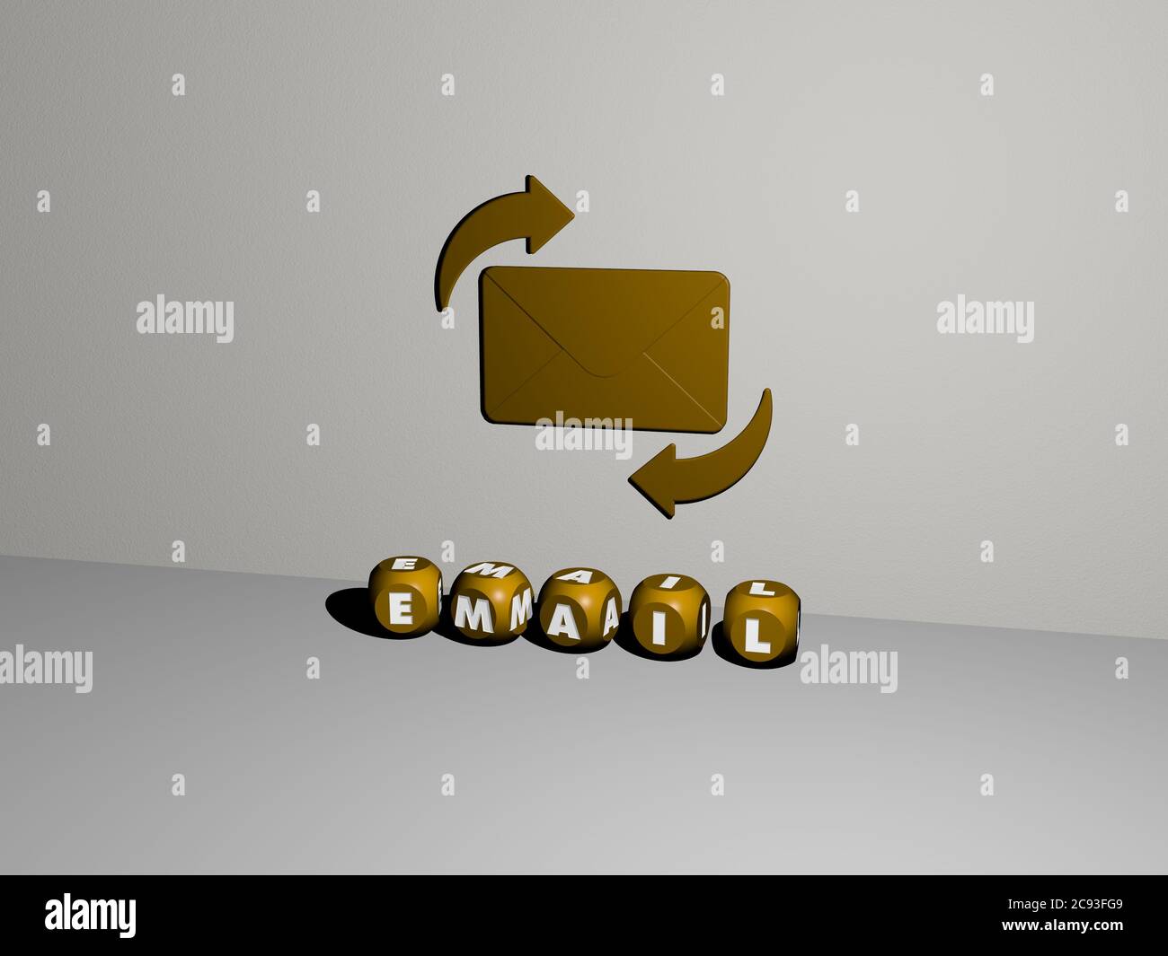 3D graphical image of EMAIL vertically along with text built by ...