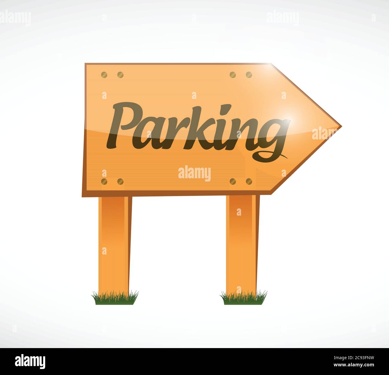 Parking wood sign illustration design over a white background Stock ...