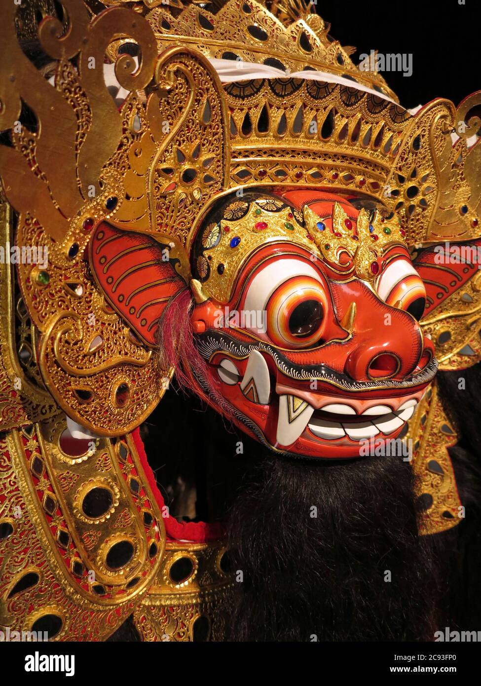 Bali, Indonesia - Oct 26, 2014 - colorful bali mask in red background ...