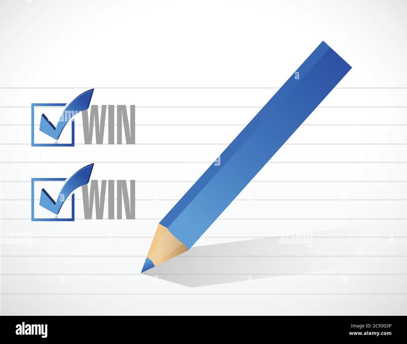 Win win pencil check mark illustration design over a white background ...