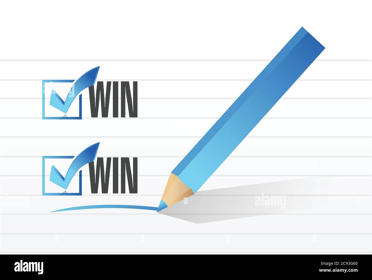 Win win check list illustration design over a white background Stock ...