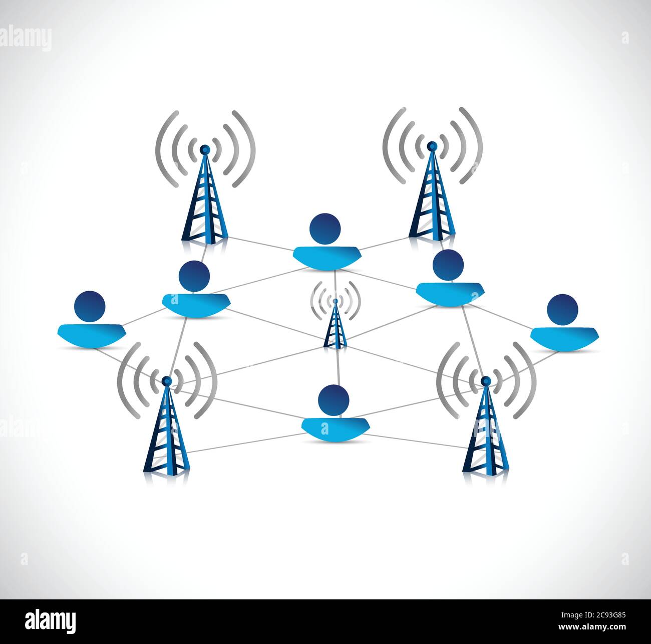 Internet online network connection illustration design over a white ...