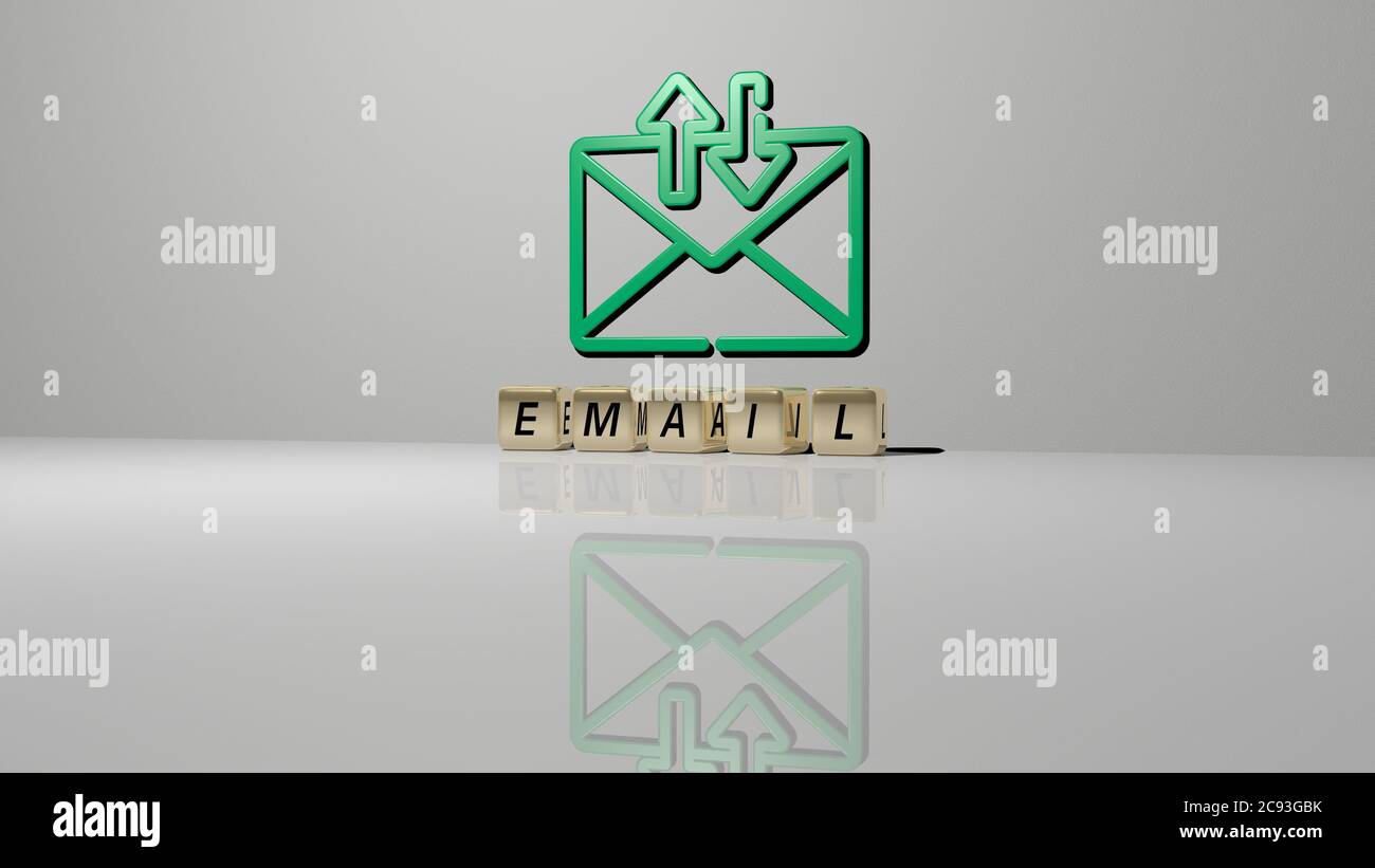 3D graphical image of EMAIL vertically along with text built by ...