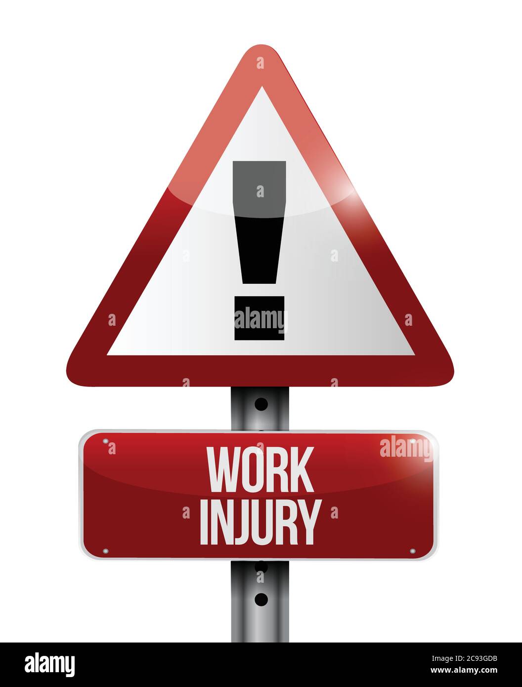 Work injury warning sign illustration design over a white background ...