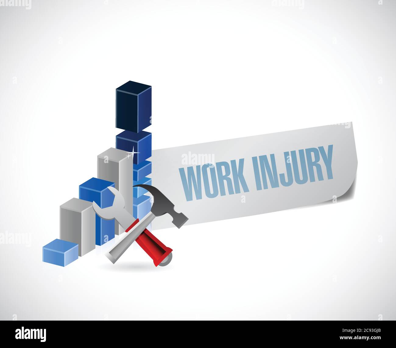 Business work injury graph illustration design over a white background ...