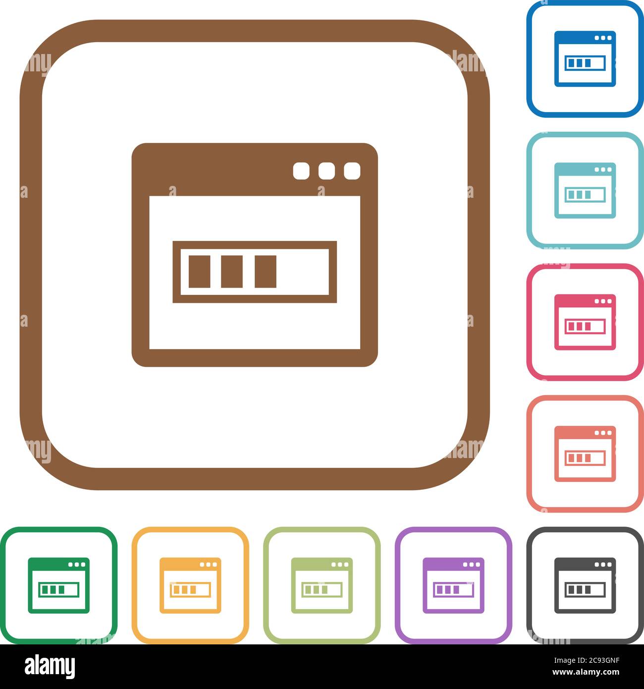 Application Installing Simple Icons In Color Rounded Square Frames On