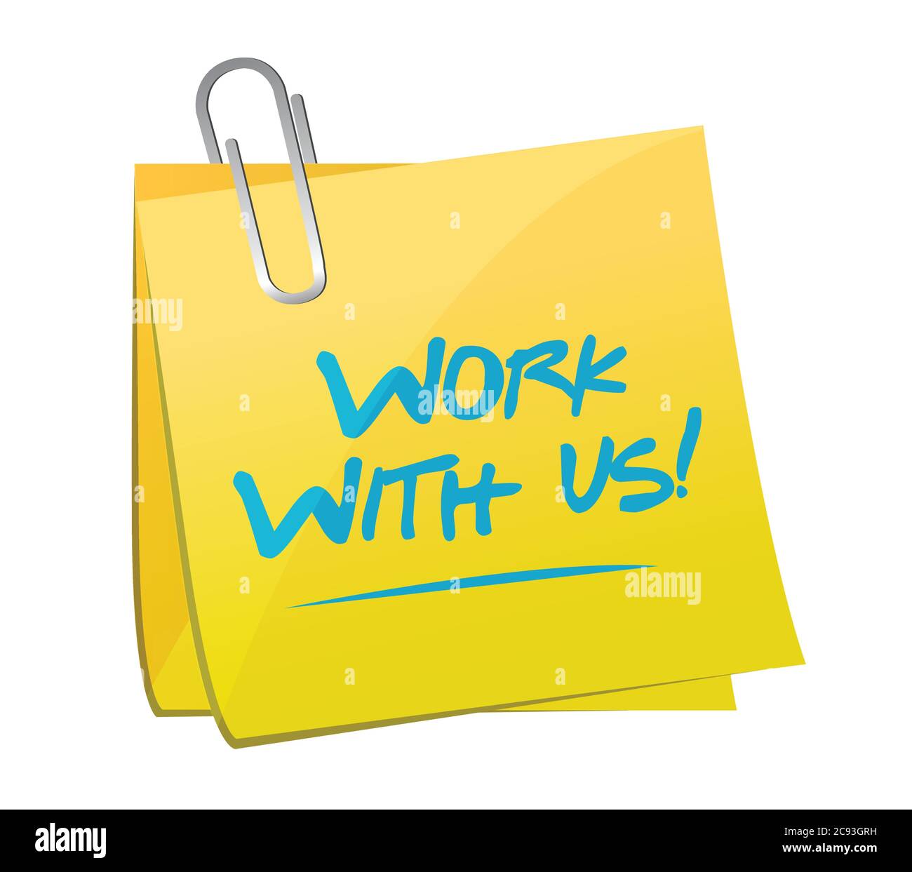 Work with us memo post illustration design over a white background ...