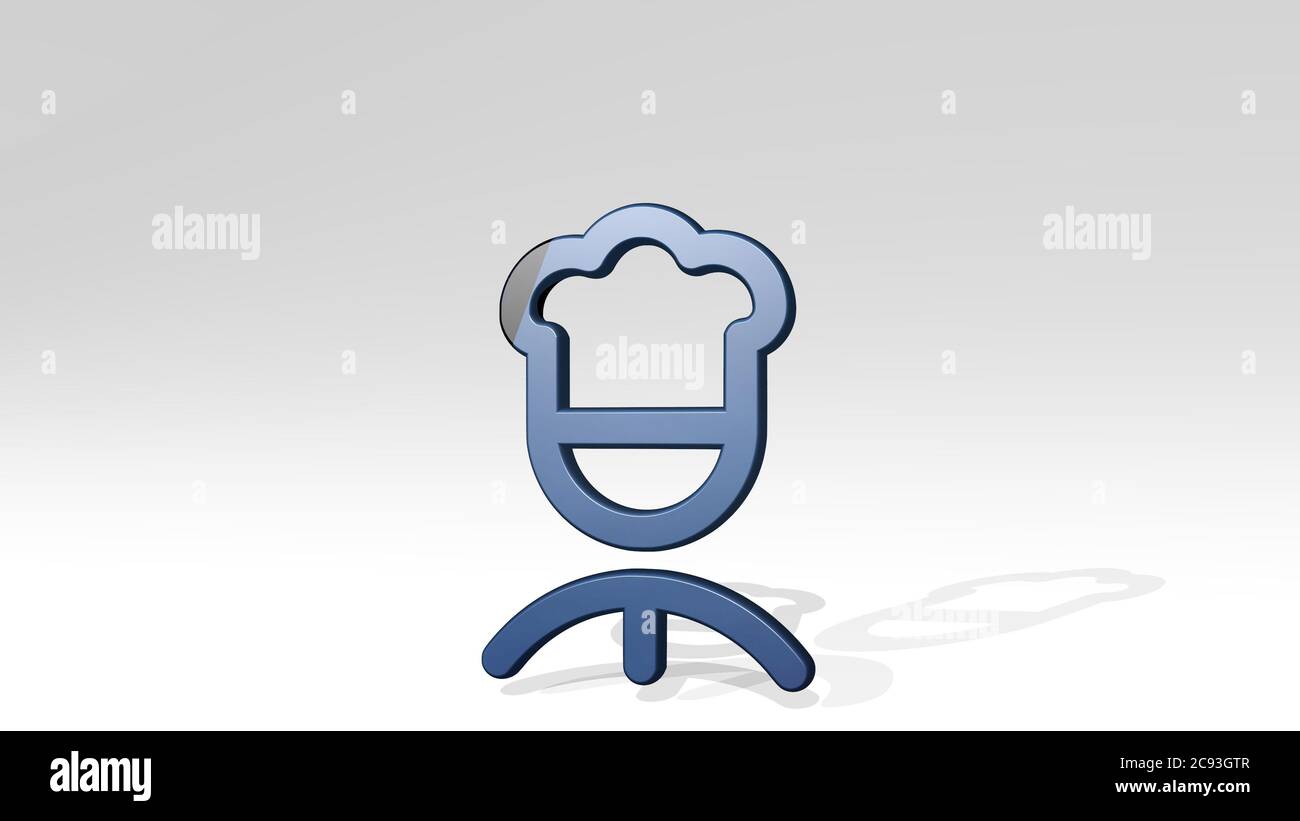 professions man chef casting shadow from a perspective. A thick ...