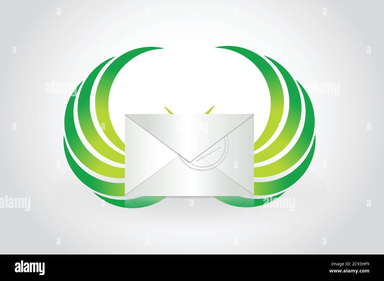 Email with wings illustration design over a white background Stock ...