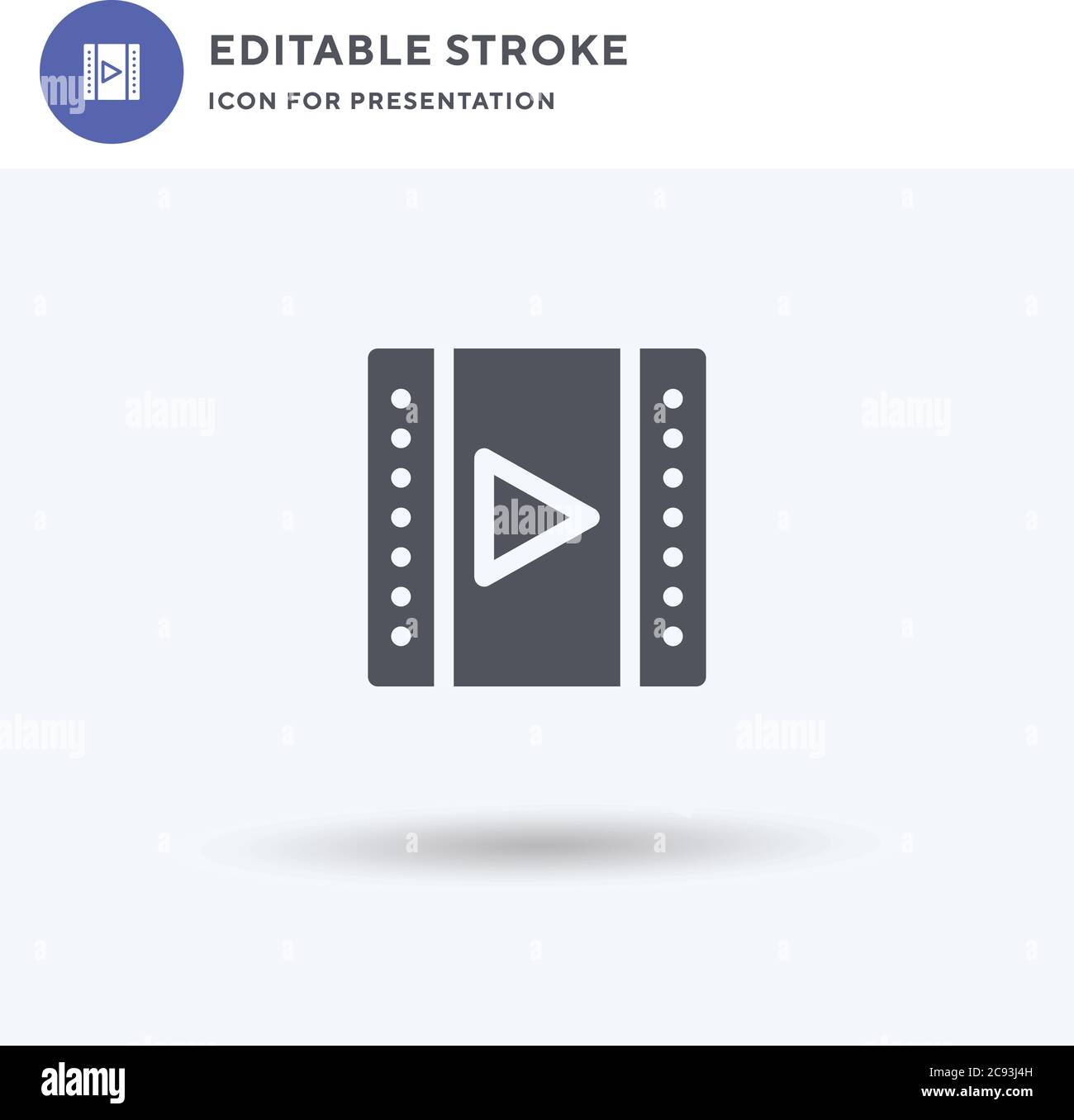 Video Clip icon vector, filled flat sign, solid pictogram isolated on ...