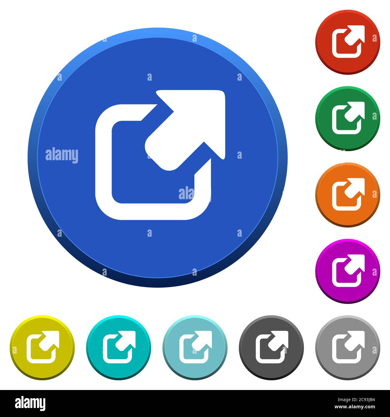 Export with upper right arrow round color beveled buttons with smooth ...