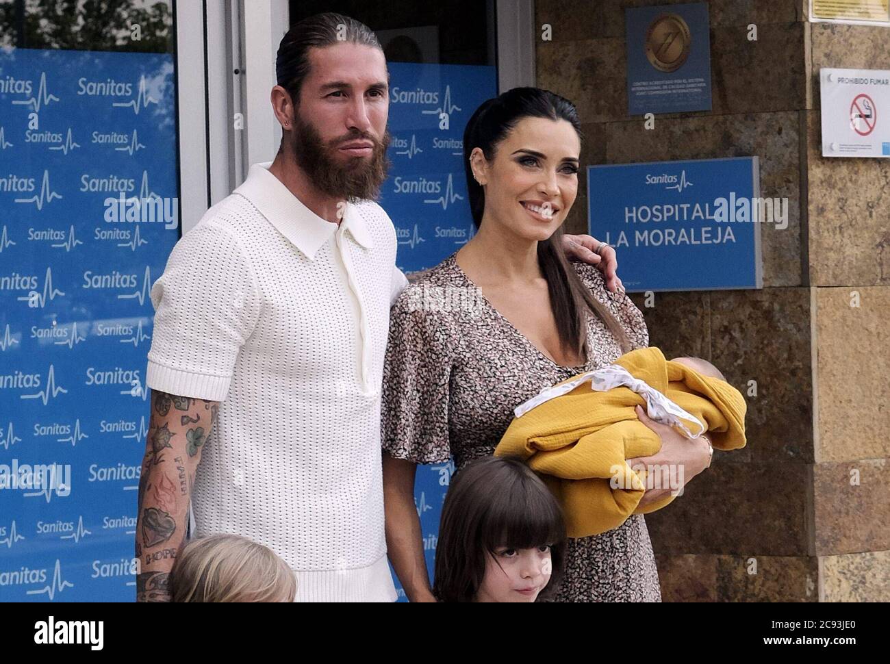Madrid, Spain. 28th July, 2020. Soccerplayer Sergio Ramos and wife ...