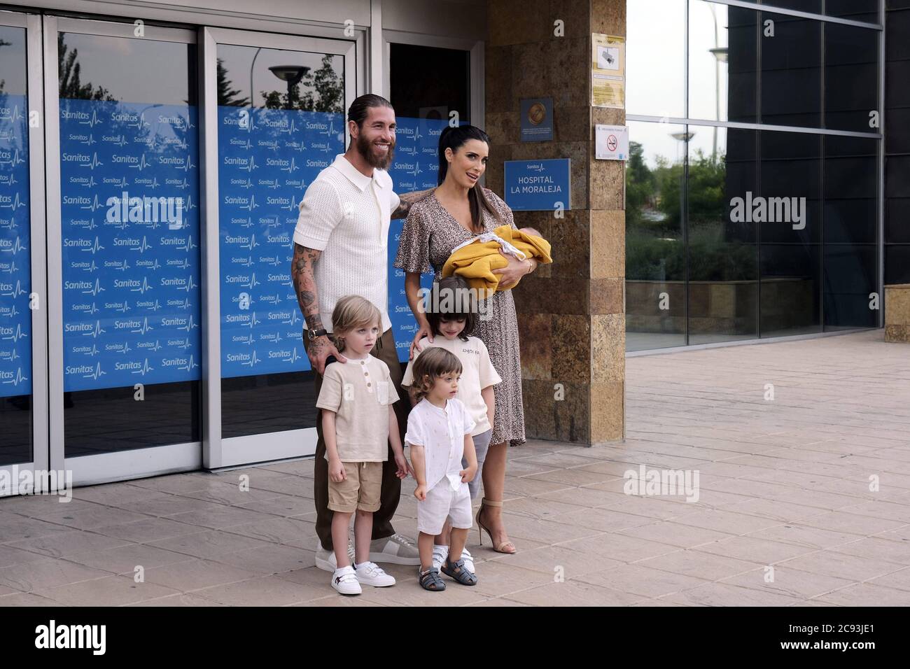Madrid, Spain. 28th July, 2020. Soccerplayer Sergio Ramos and wife ...