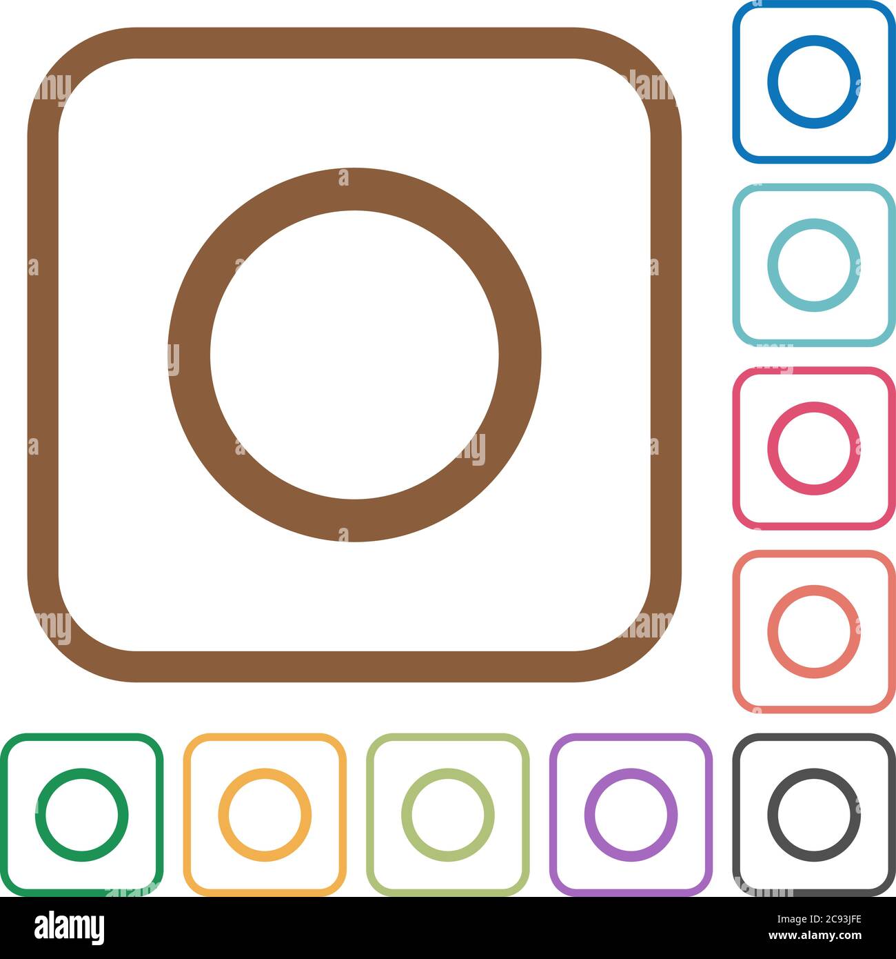 Media record simple icons in color rounded square frames on white background Stock Vector Image ...