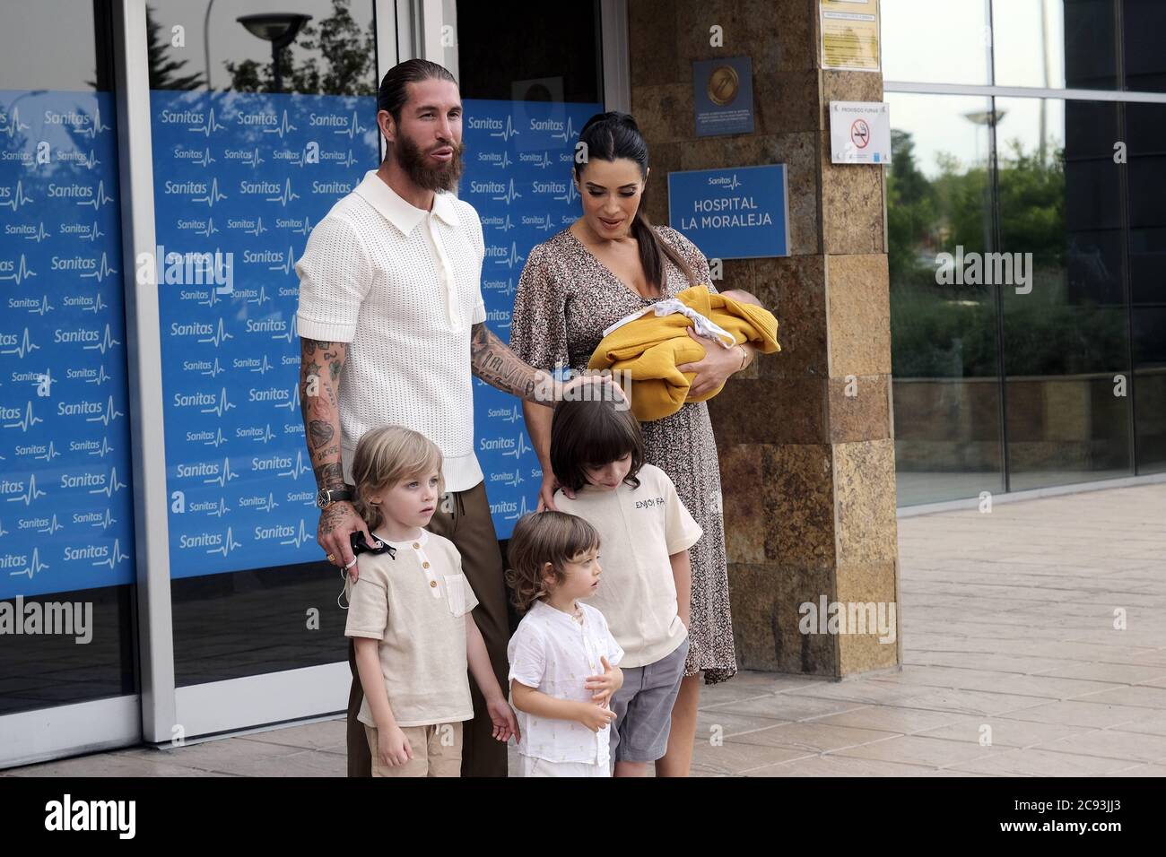 Madrid, Spain. 28th July, 2020. Soccerplayer Sergio Ramos and wife ...