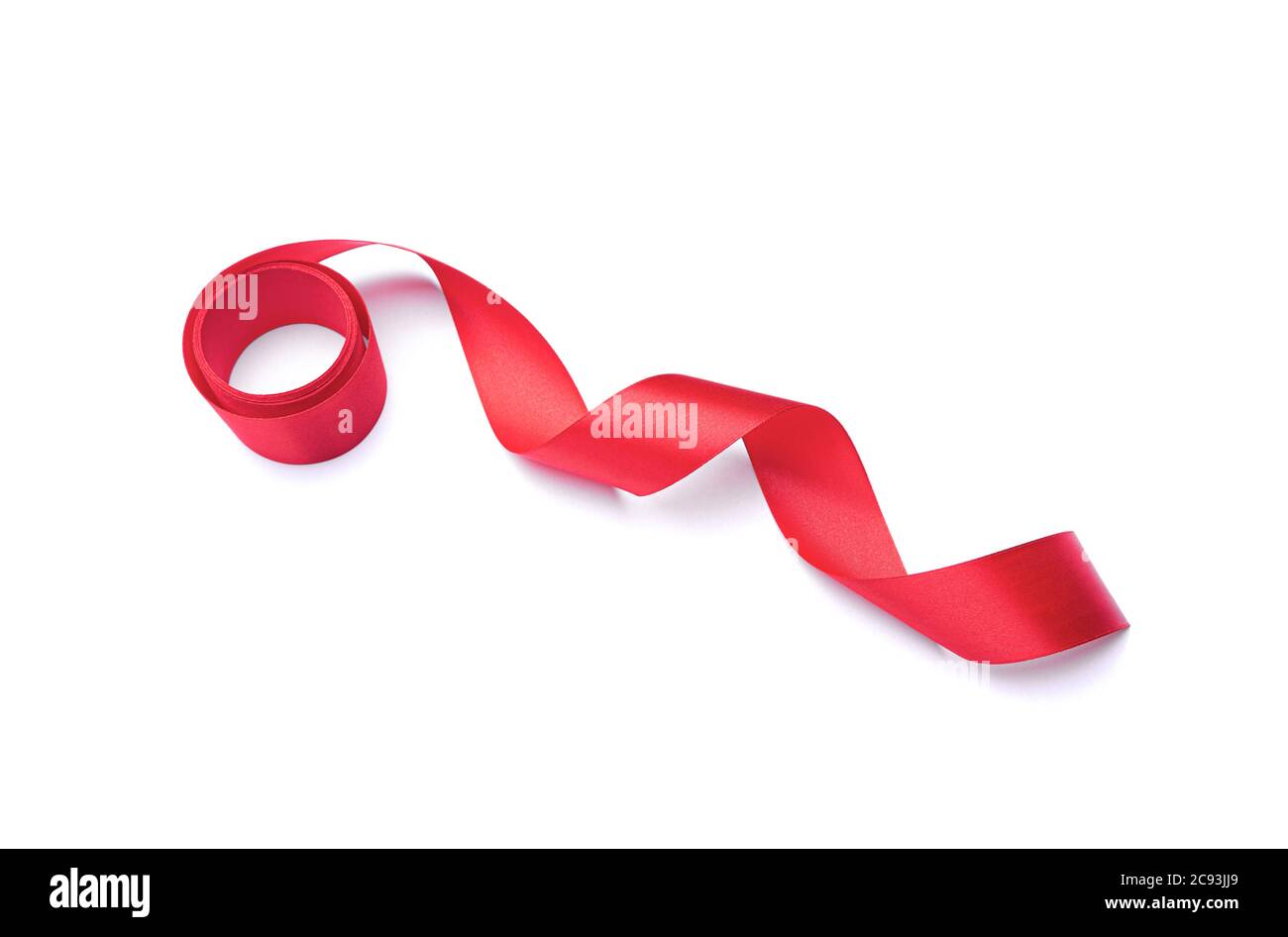 Red ribbon isolated on white background Stock Photo - Alamy