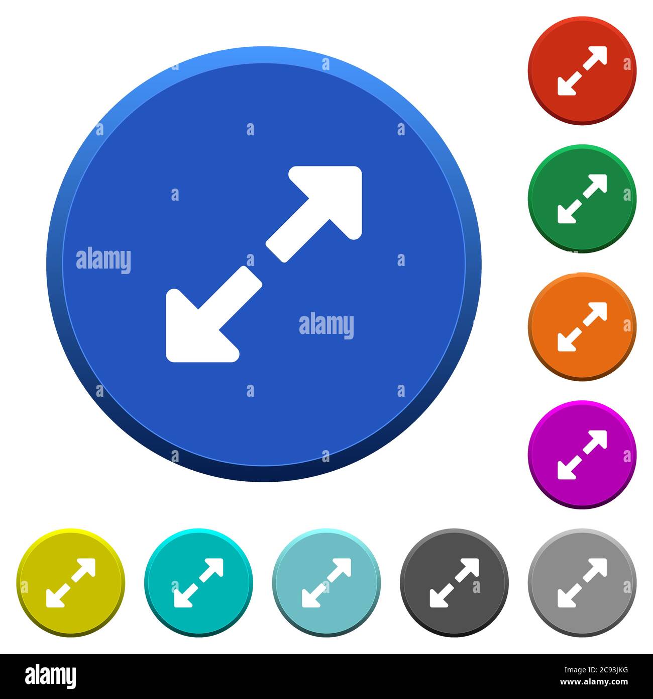 Resize full round color beveled buttons with smooth surfaces and flat ...