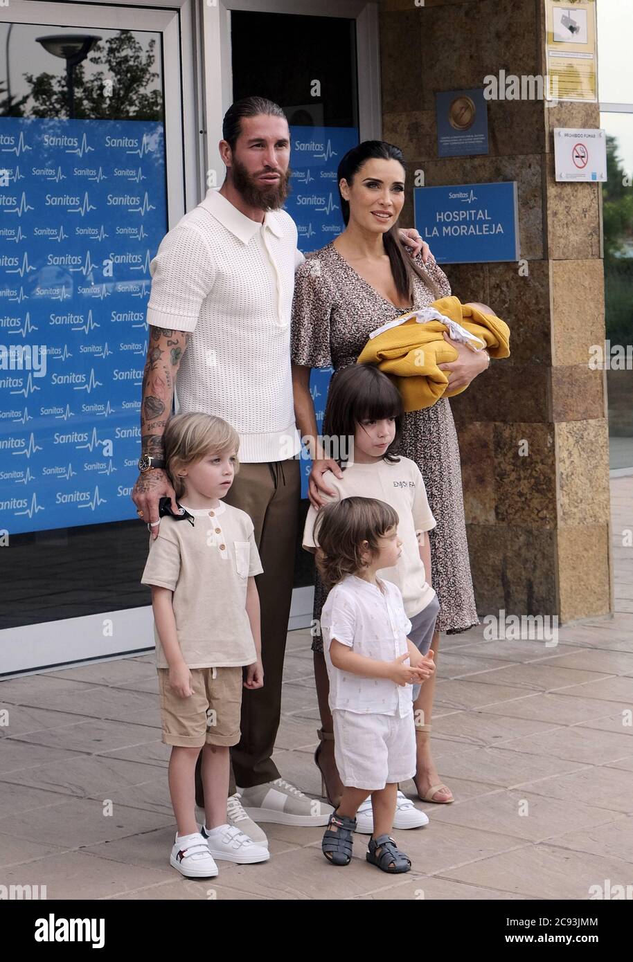 Madrid, Spain. 28th July, 2020. Soccerplayer Sergio Ramos and wife ...