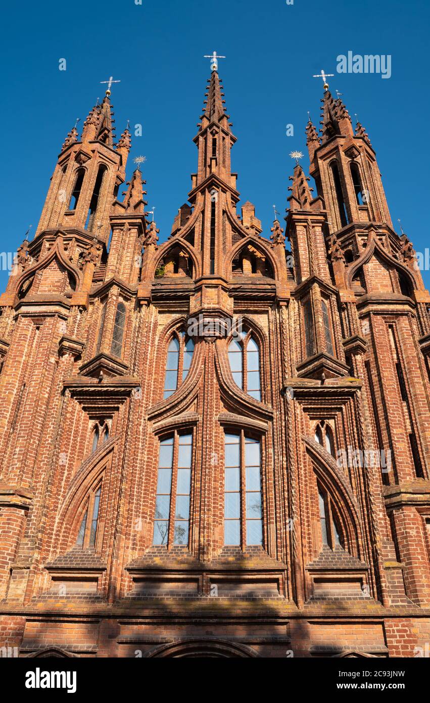 The stunning St. Anne's Church in Vilnius Old Town, Lithuania. A ...