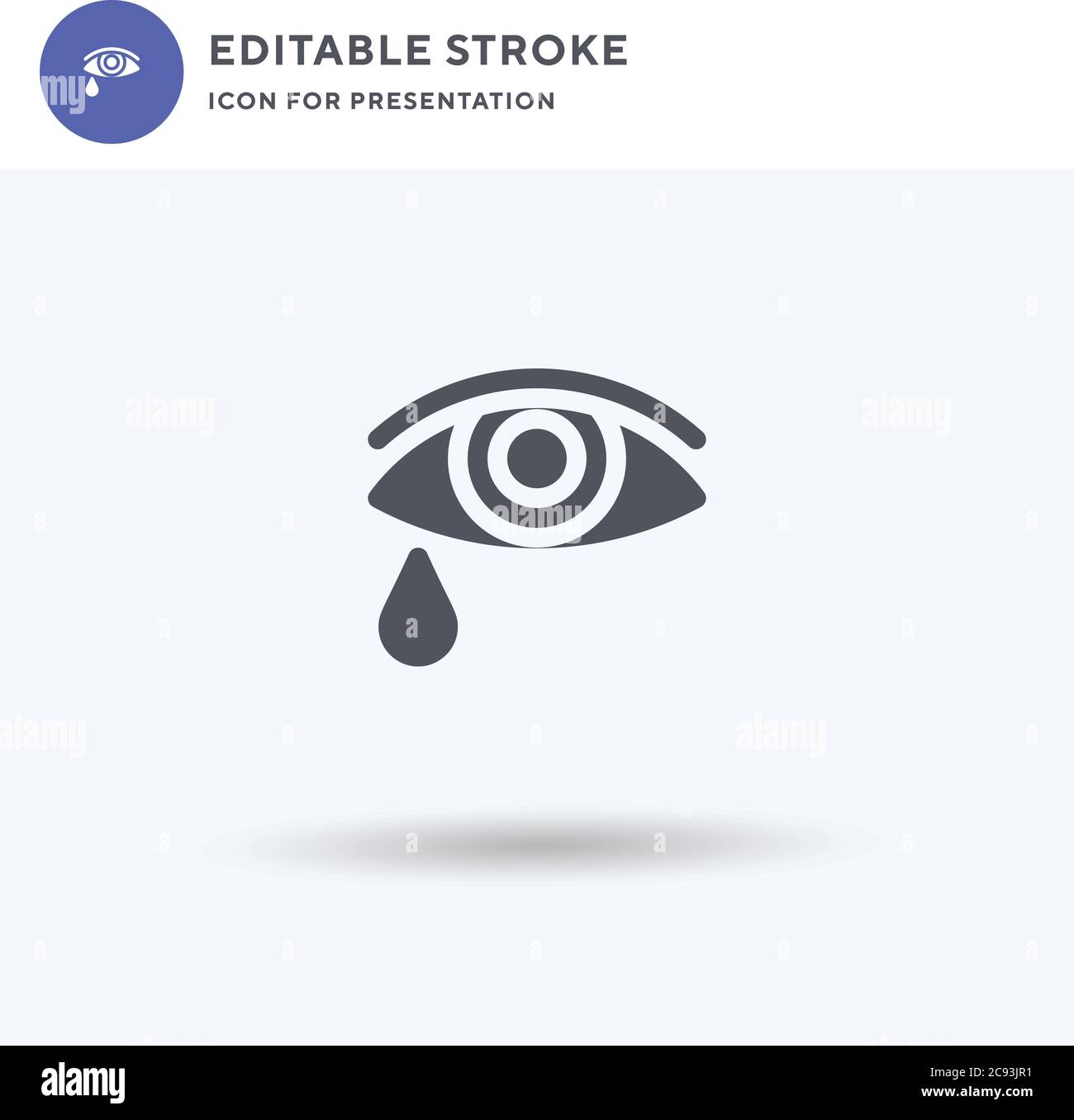 Cry icon vector, filled flat sign, solid pictogram isolated on white ...