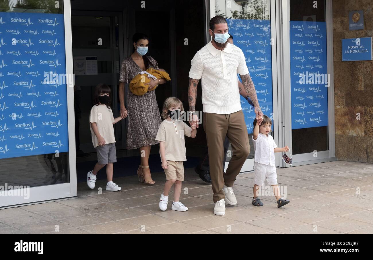 Madrid, Spain. 28th July, 2020. Soccerplayer Sergio Ramos and wife ...