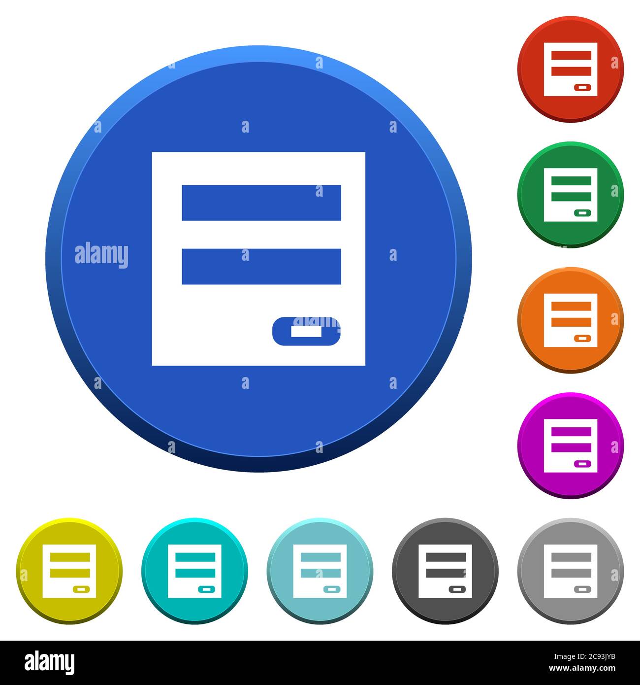 Login panel round color beveled buttons with smooth surfaces and flat white icons Stock Vector ...