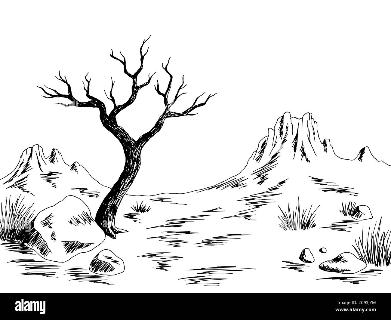 Dead Tree Sketch Drawing Sketch Coloring Page