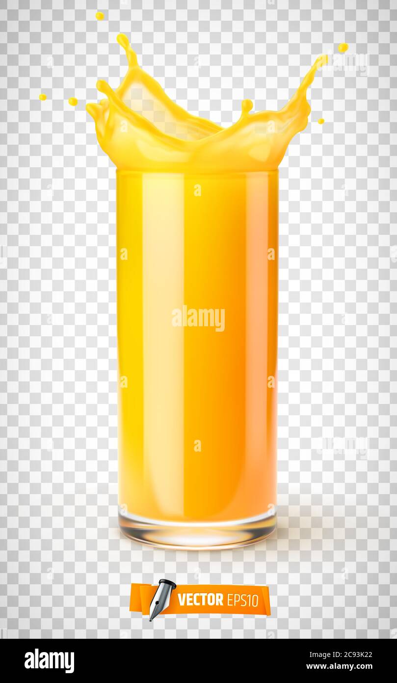 Vector glass of fruit juice on transparent background Stock Vector ...