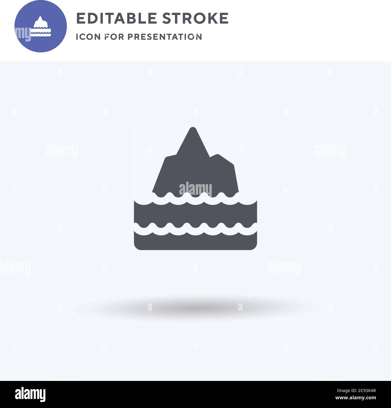 Iceberg icon vector, filled flat sign, solid pictogram isolated on ...