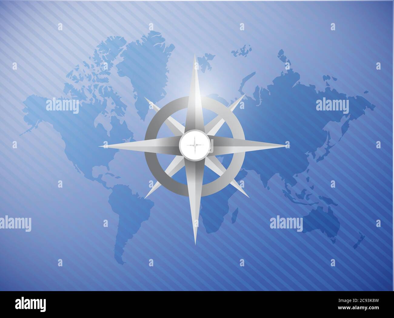Grey compass illustration design over a world map background Stock ...