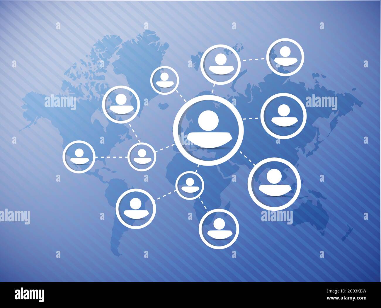 People diagram network illustration design over a blue background Stock ...