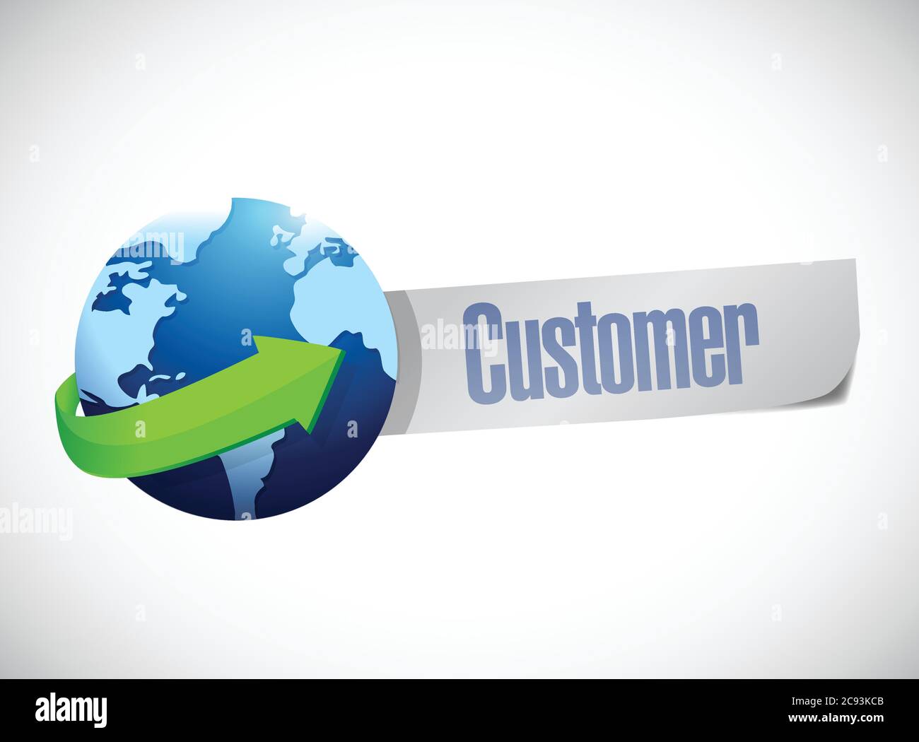 Global customers sign illustration design over a world map background ...