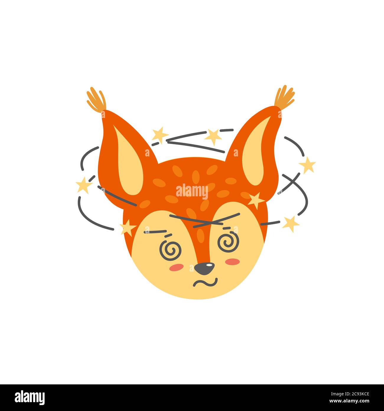 Dizzy squirrel face. Emotion expression like emoji. Vector illustration ...