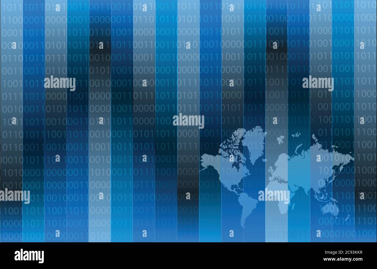 Binary world map blue illustration design background Stock Vector Image ...