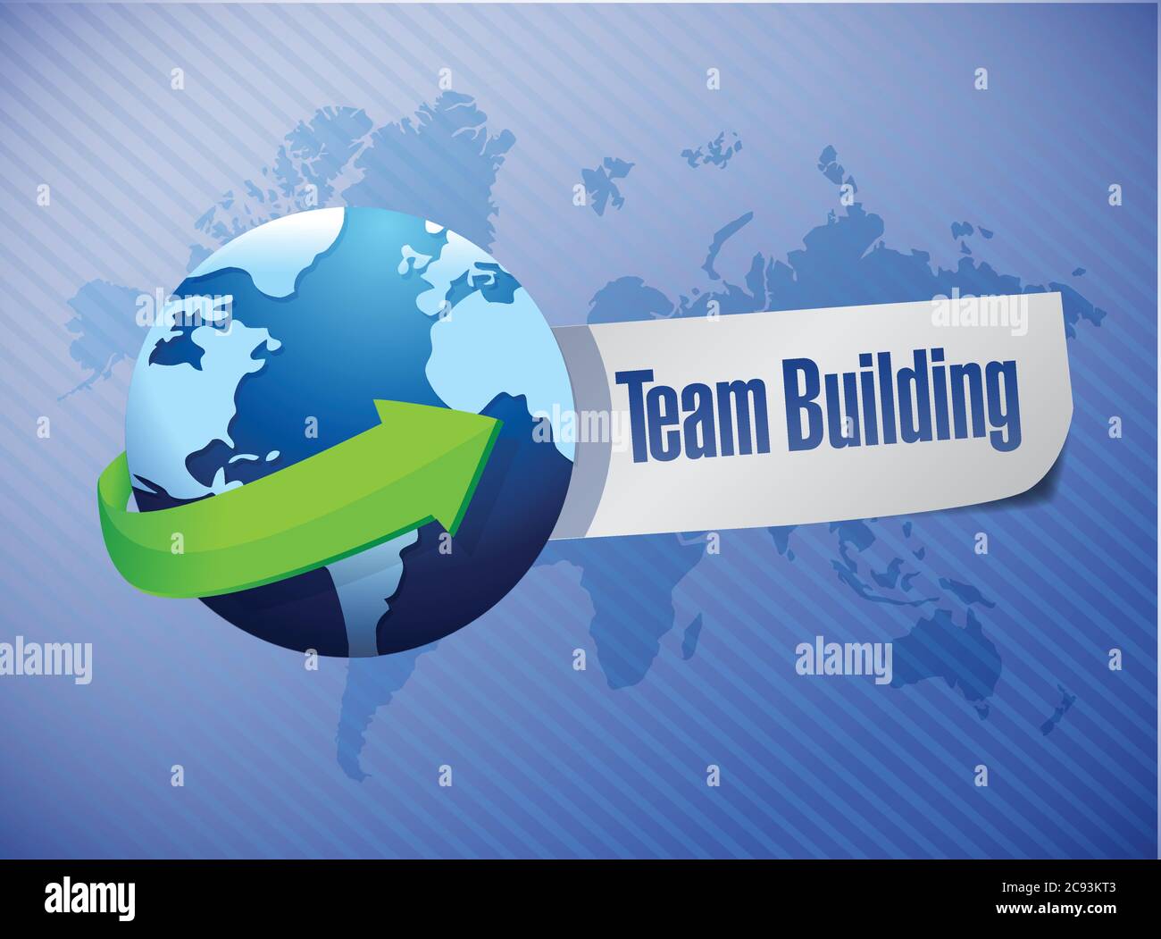 Team building sign illustration design world map background Stock ...