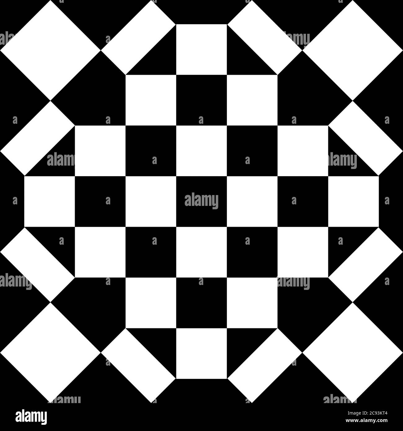 Optical Art With Black And White Abstract Geometric Patterns Stock