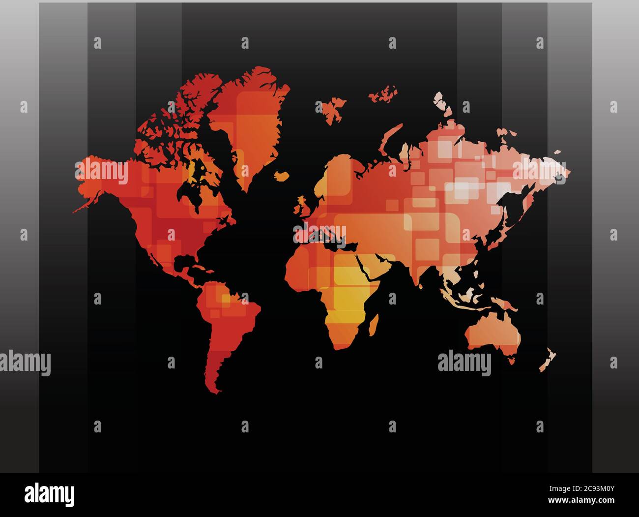 Red world map illustration design over a black background Stock Vector ...