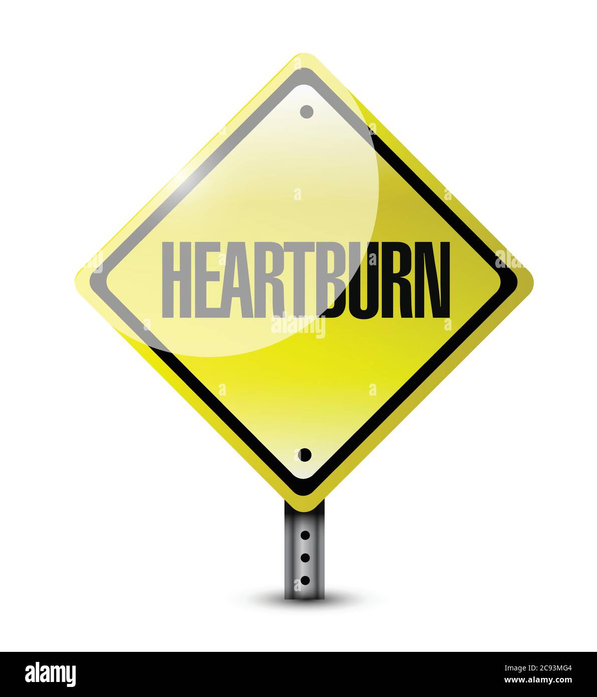 Heartburn road sign illustration design over a white background Stock ...