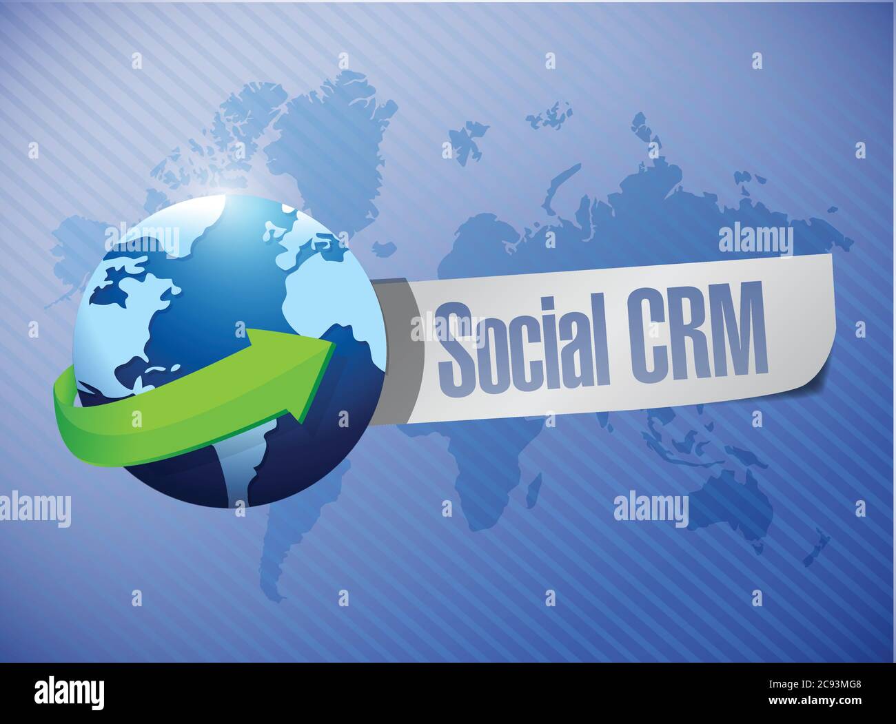 Social crm globe message world map illustration design over a blue ...