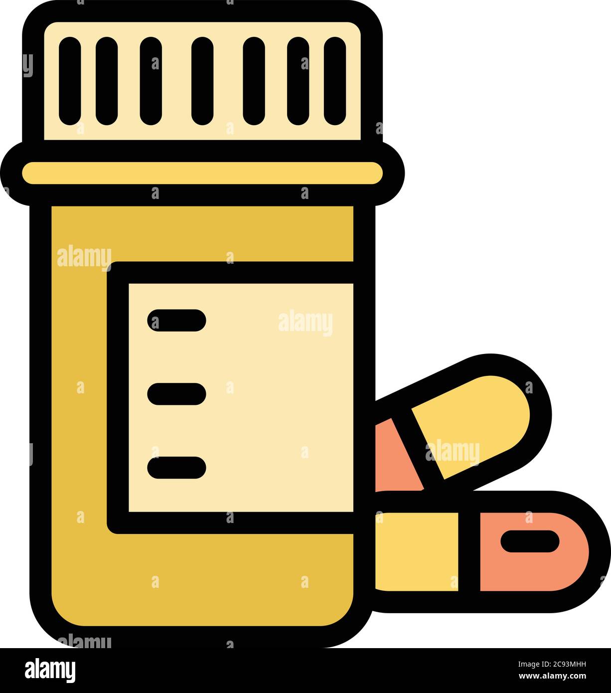 Capsule pill jar icon. Outline capsule pill jar vector icon for web ...