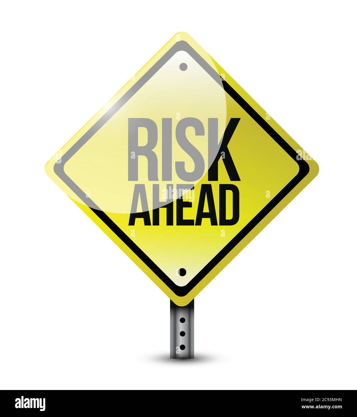 Risk ahead road sign illustration design over a white background Stock ...