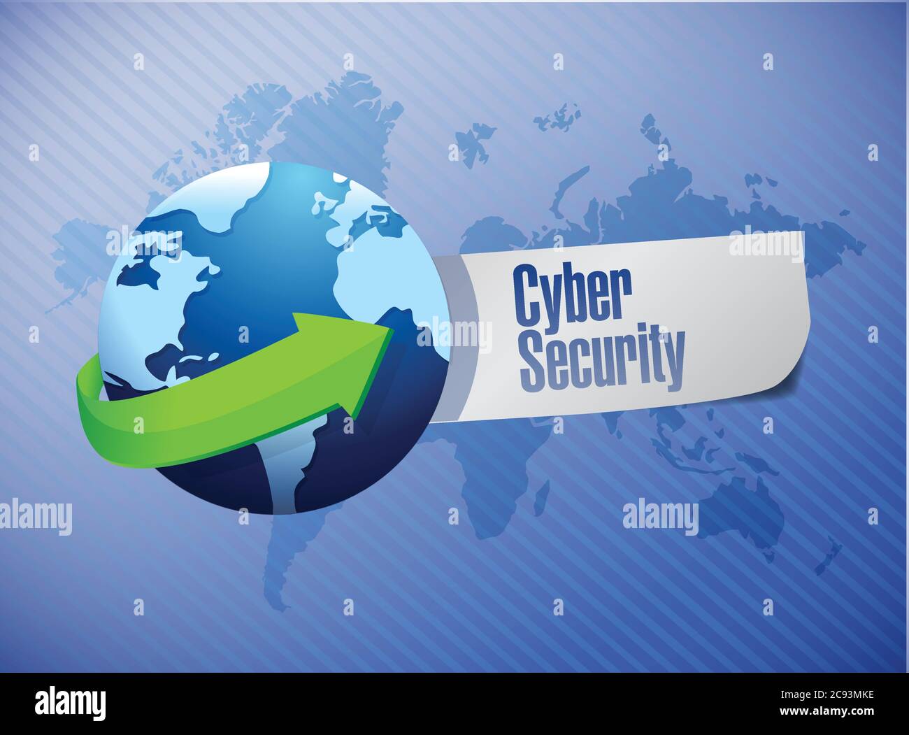 Cyber security sign illustration design over a world map background ...