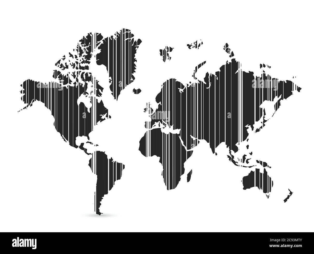 Barcode world map illustration design over a white background Stock ...