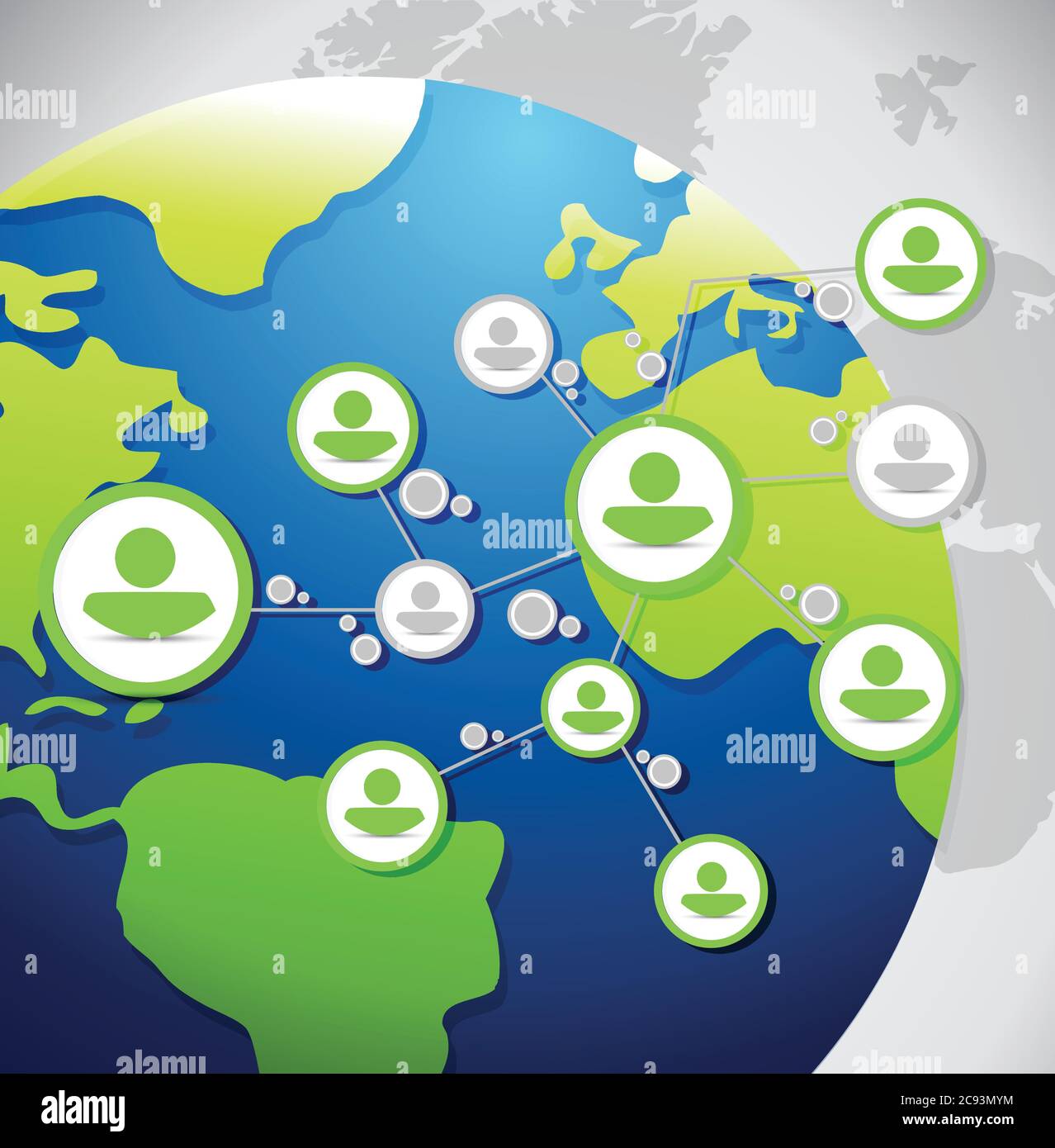 People network international connection illustration design over a ...